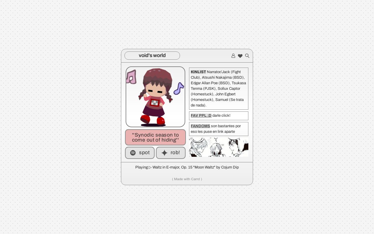 when haces momos en el titulo de tu carrd